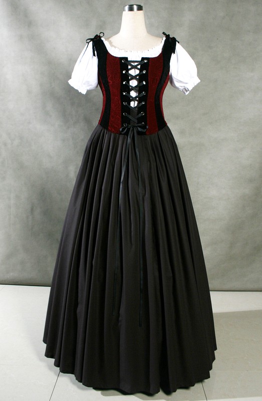 Ladies Medieval Tudor Serving Wench Costume Size 14 - 16 - Complete ...