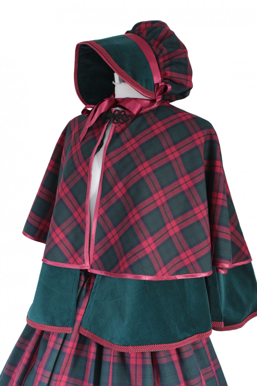 Ladies Victorian Carol Singer School Mistress Costume and Bonnet Size ...