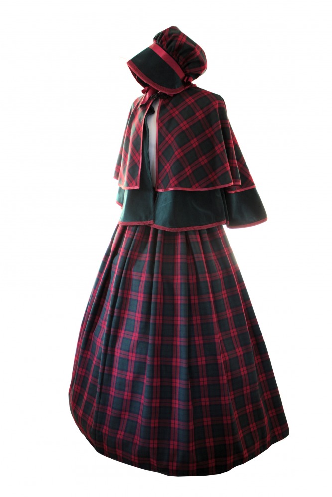 Ladies Victorian Carol Singer School Mistress Costume and Bonnet Size ...