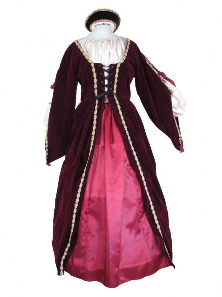 Ladies Medieval Tudor Costume And Headdress Size 14 - 18 - Complete ...
