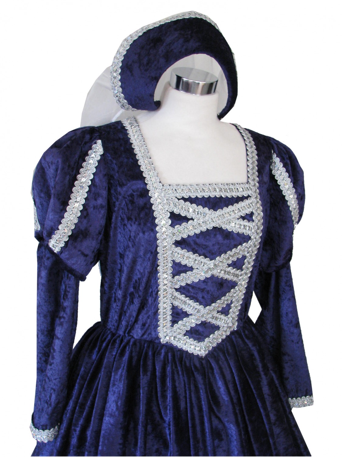 Ladies Medieval Tudor Costume And Headdress Size 20 - 24 - Complete ...